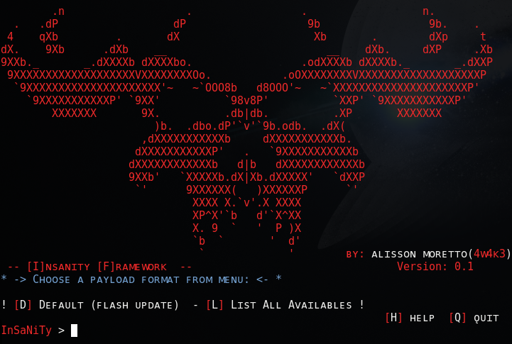 Insanity-Framework - Generate Payloads and control Remote Machines