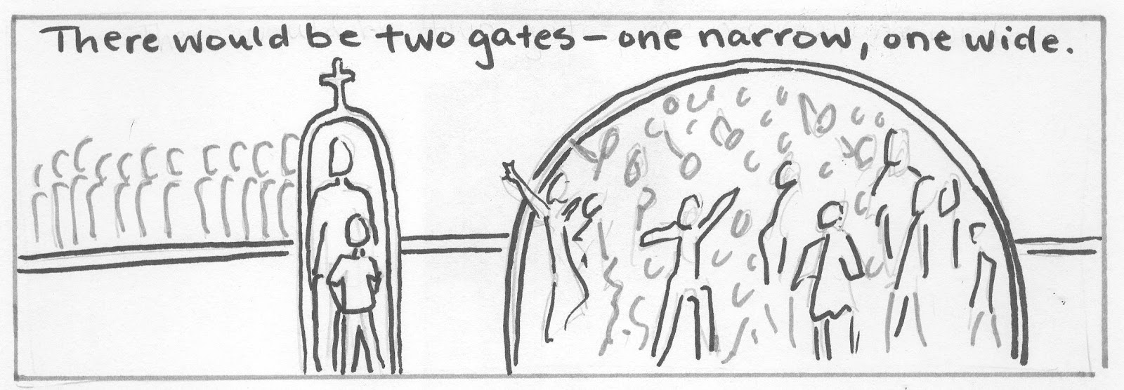 Narrow Gate To Heaven Wide Road Destruction Sketch Coloring Page