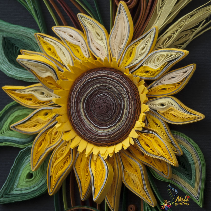 Neli Quilling Art: Quilling card - I love sunflowers ( 9 cm - 20 cm )