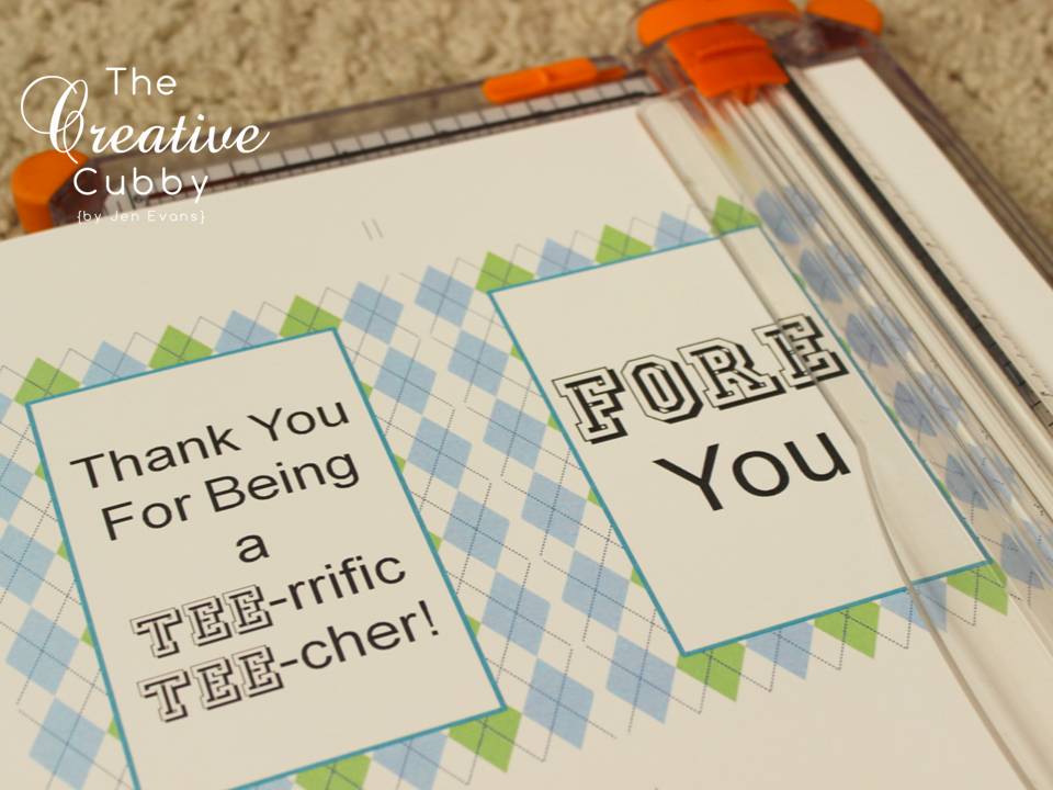 The Creative Cubby: Teacher Appreciation Gift - Golf Themed