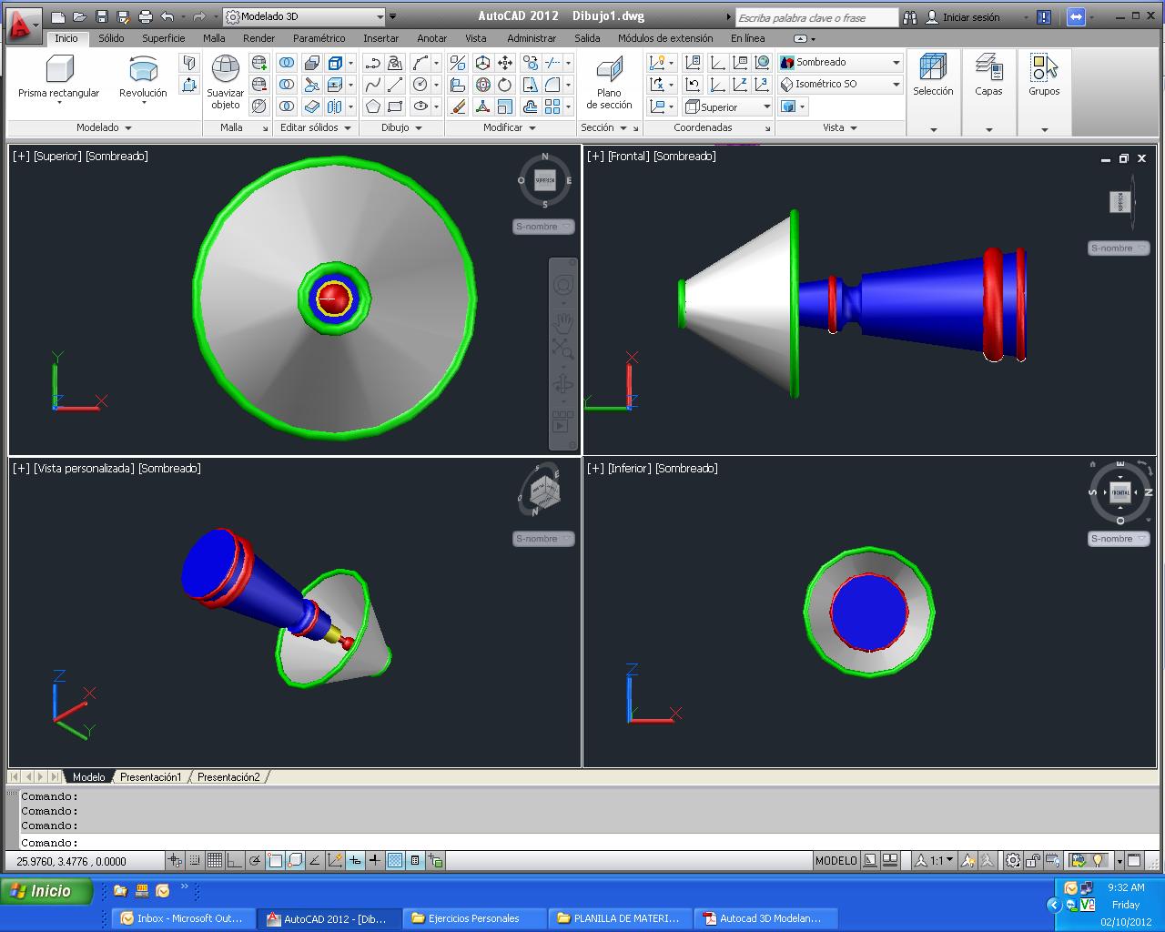 Clases De Autocad: Dibujos 3D Mas Render