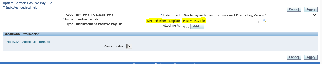 Oracle Application's Blog: Positive Pay File Setup in Oracle Apps