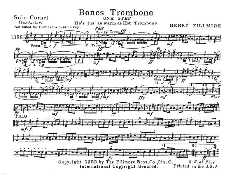 Partituras para Banda Sinfónica Gratis: Bones Trombone