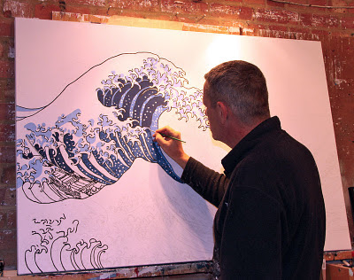 simonsgallery art blog: Painting the Great Wave