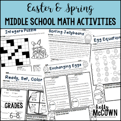 Kelly McCown: Easter & Spring Middle School Math Activities