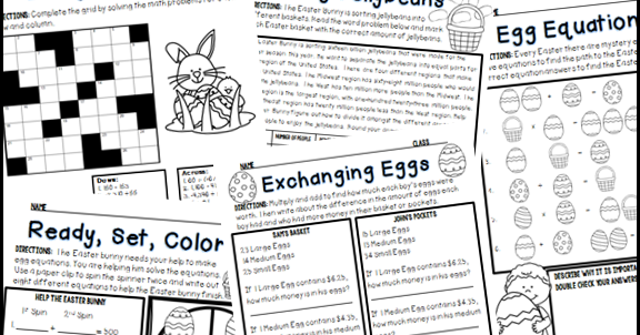 Kelly McCown: Easter & Spring Middle School Math Activities