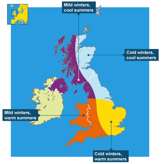 Aula de Adriana: 3º British: Climates in UK