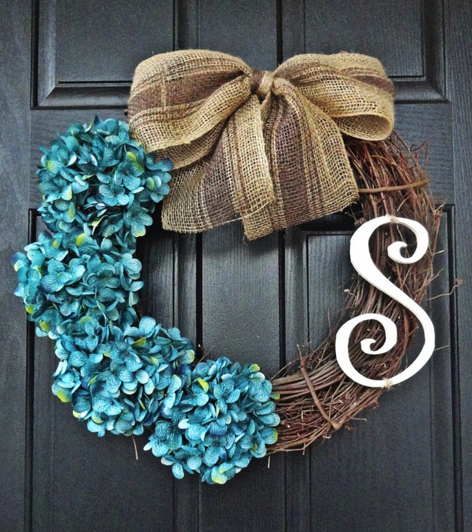 DIY: Monogram Hydrangea Wreath - The Blush Magnolia