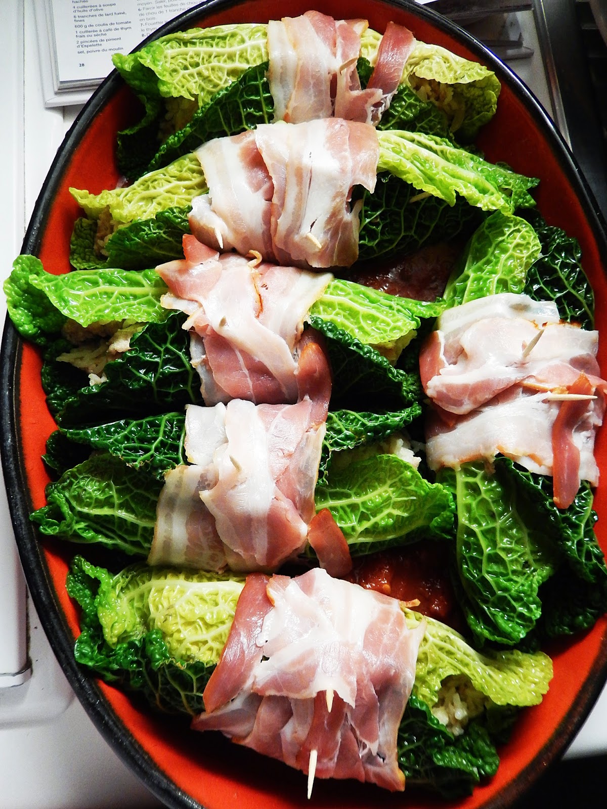 J'ai toujours aimé le jaune moutarde: Roulades de chou vert au haché et ...