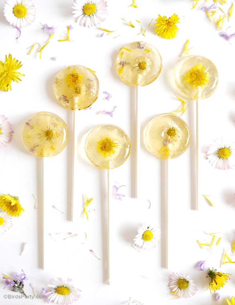 Honey & Lemon Floral Lollipops - Party Ideas | Party Printables Blog