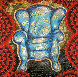 Selvage Blog: Chairs on Quilts, Quilts on Chairs