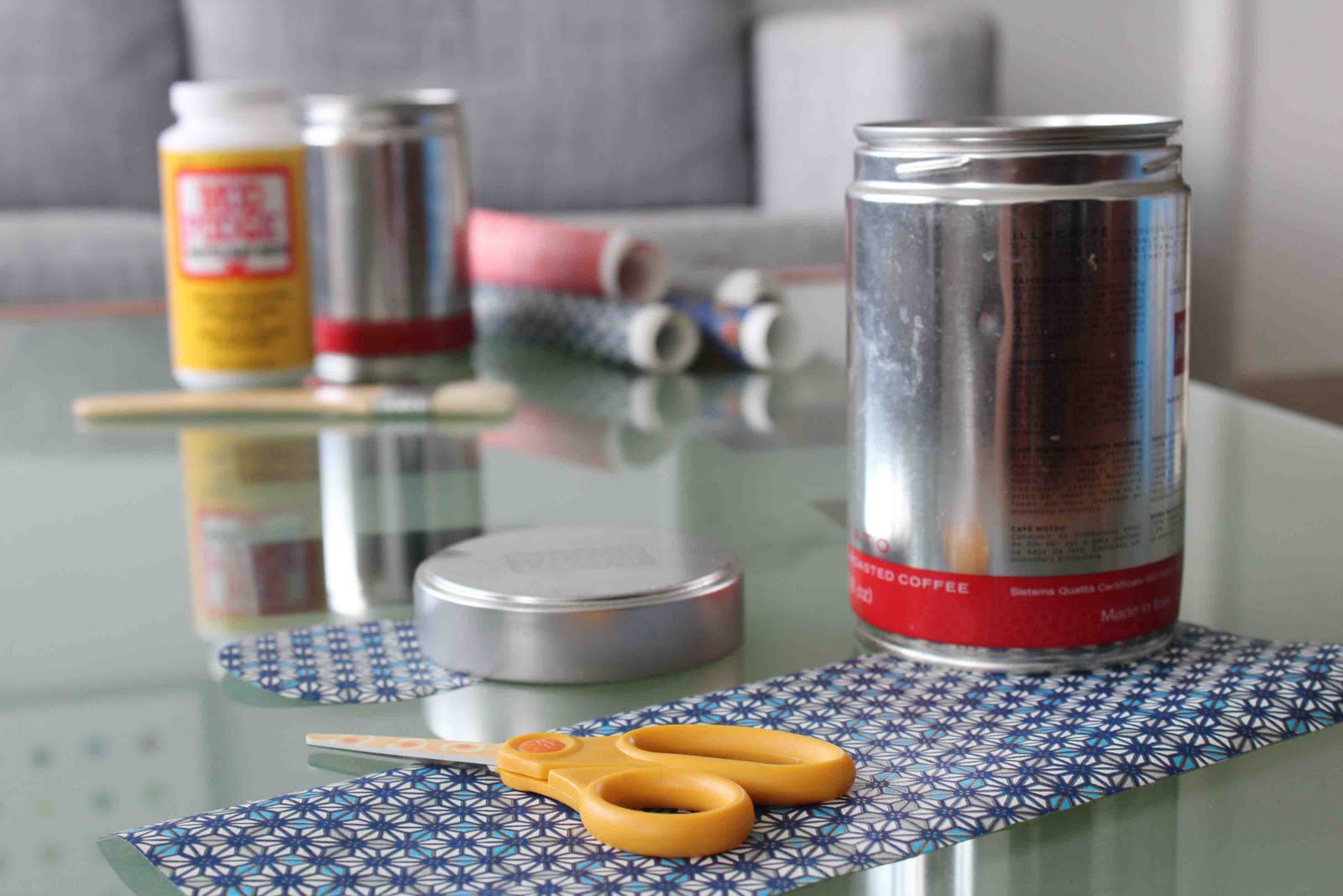 Traveling Light: DIY Decoupage Coffee Can