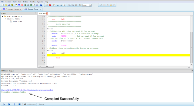 elektro2017: Microcontroller with single LED Project in Proteus