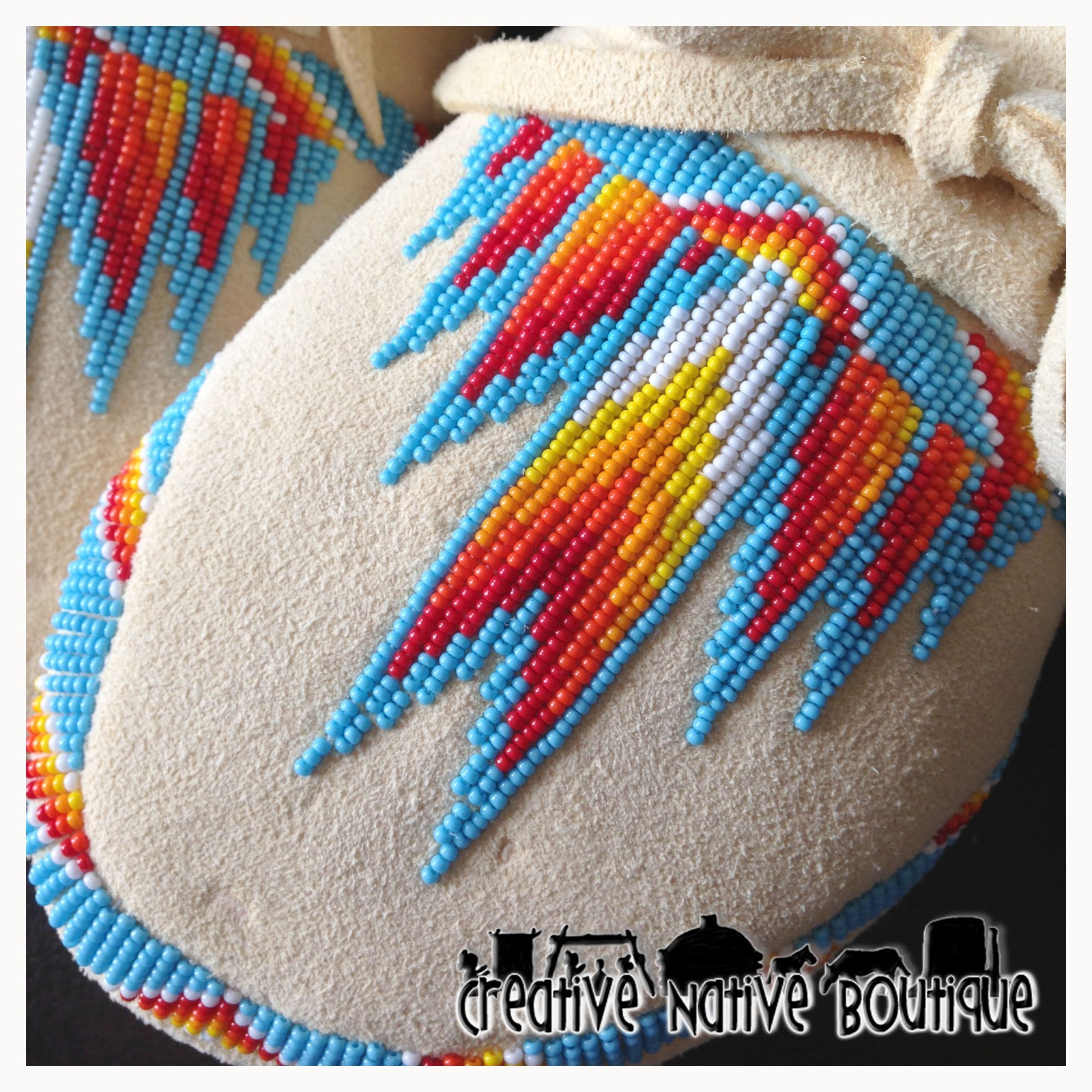 Creative Native Boutique: Partially Beaded Men's Moccasins size 12