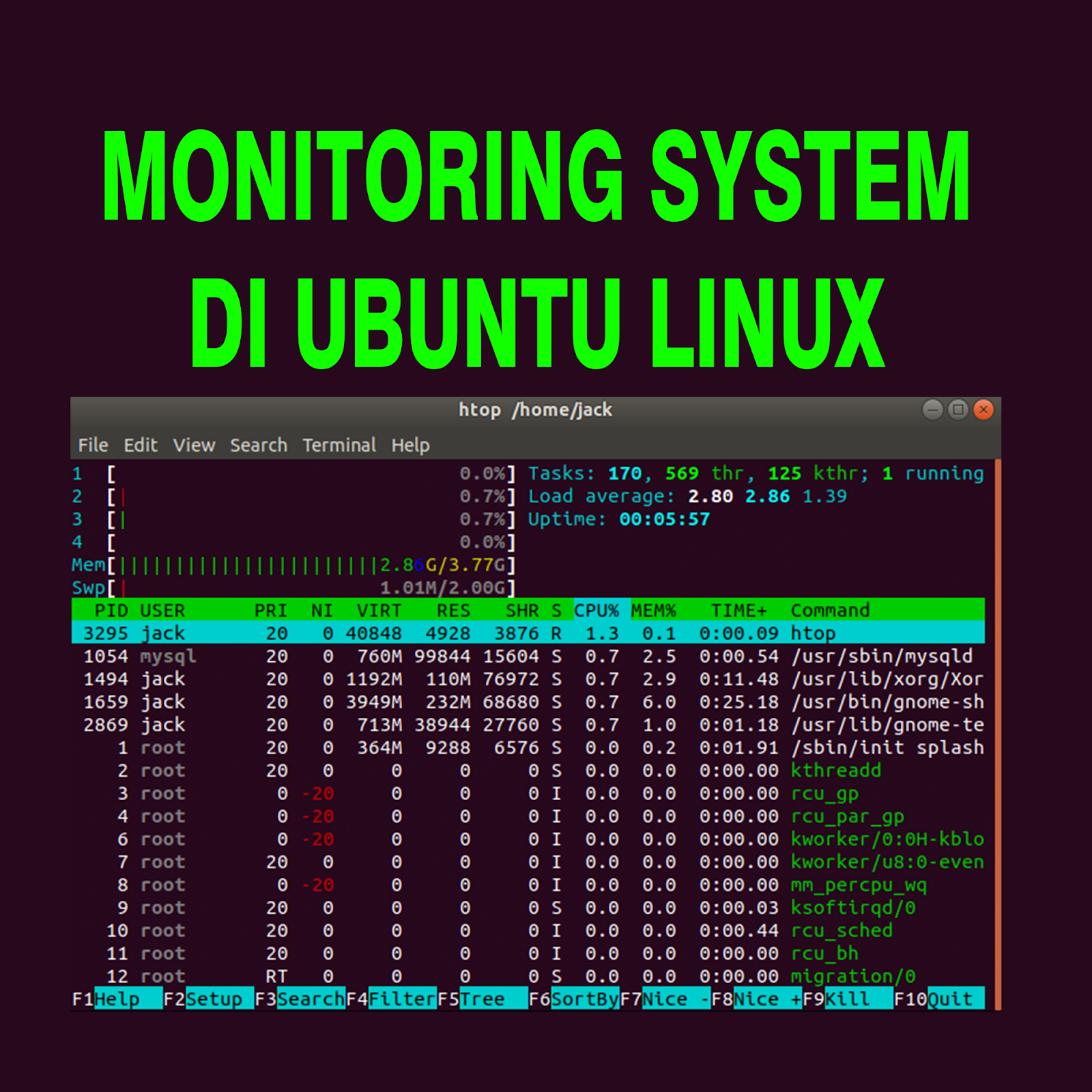 Monitoring system menggunakan terminal di linux ubuntu - JKS Professional