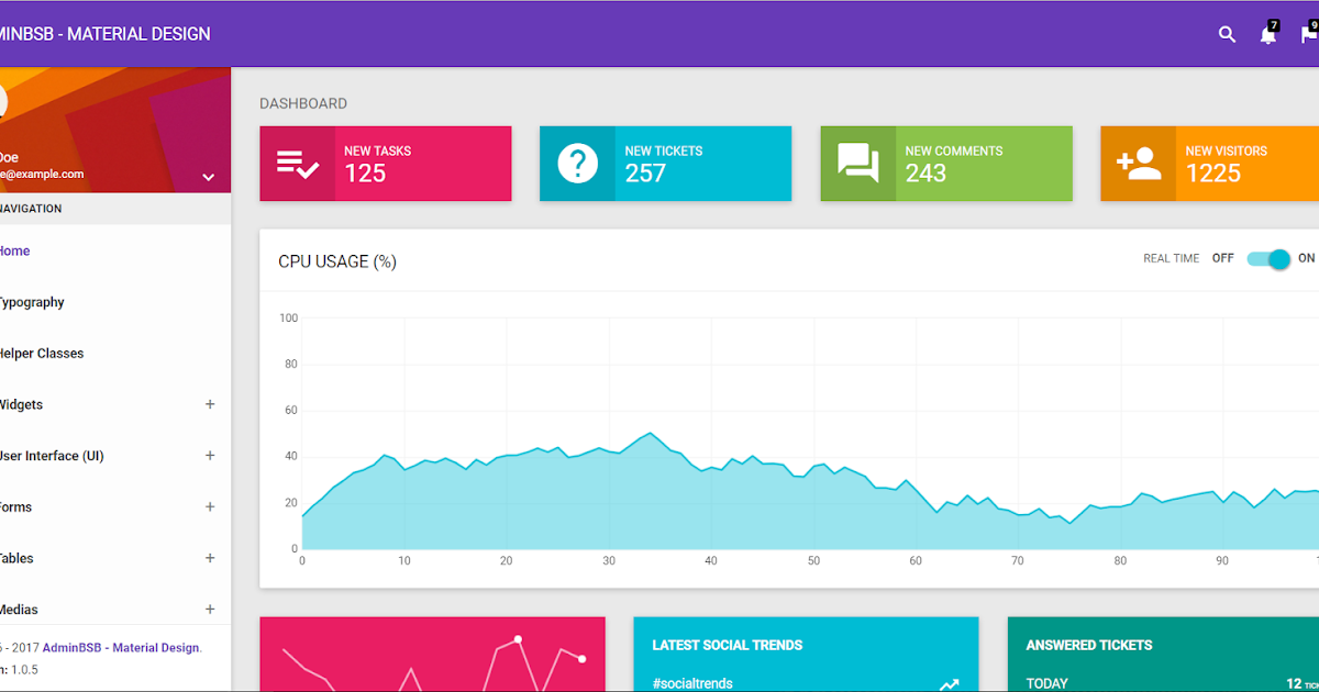 template admin simple bootstrap dan material design free download ...