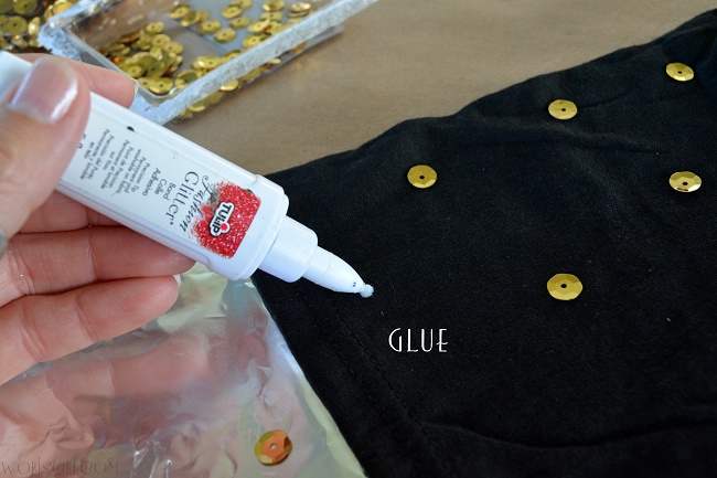 WobiSobi: Gold and Black, Sequin Shirt DIY