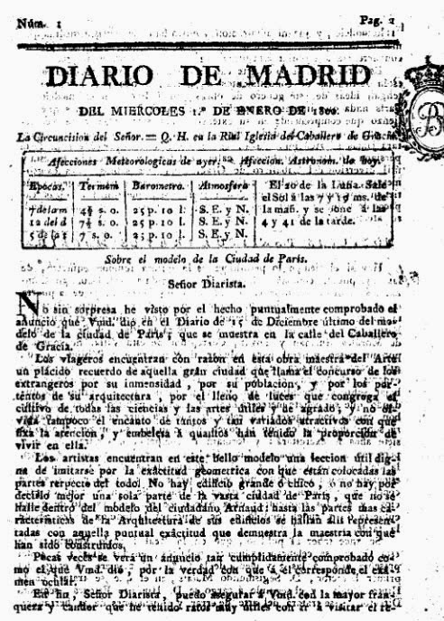 Historia de 1800: Diario de Madrid y Semanario de Zaragoza