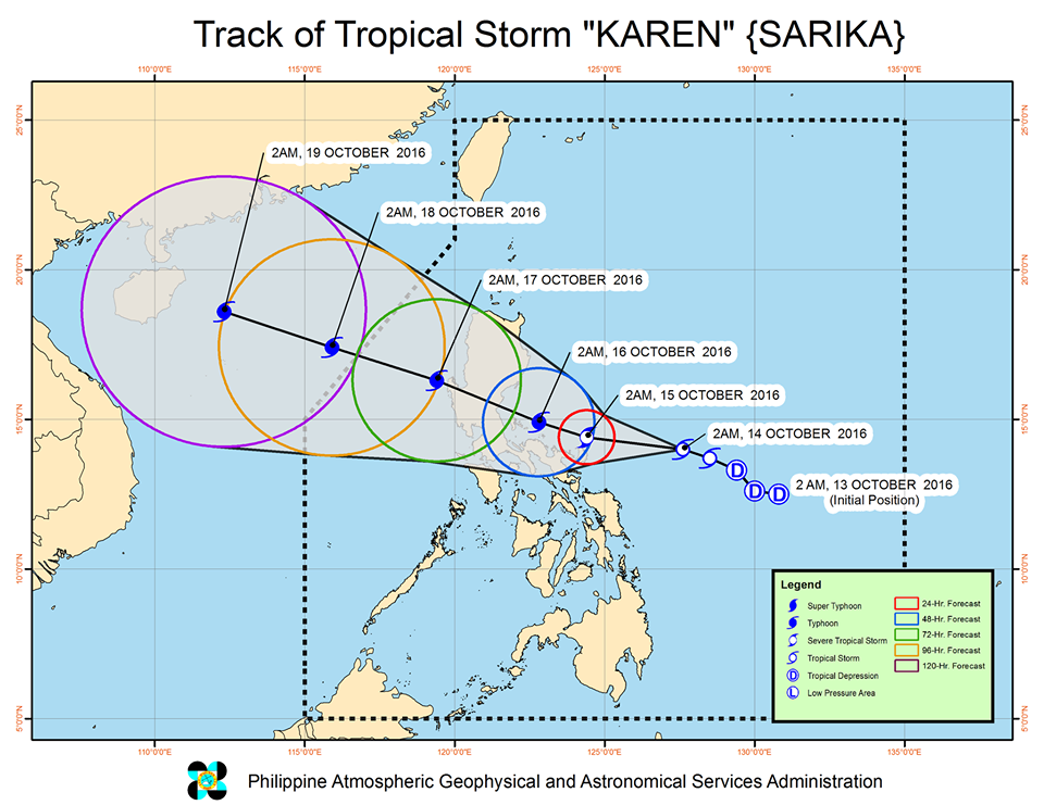 'Bagyong Karen' now threatens Catanduanes, Signal No. 1 up in Metro Manila