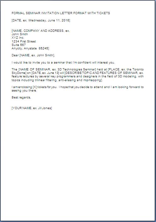 Seminar Invitation Letter in Doc