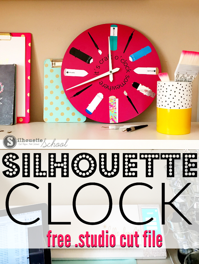 Silhouette Inspired Craft Room Clock with Mixed Media (And Free ...