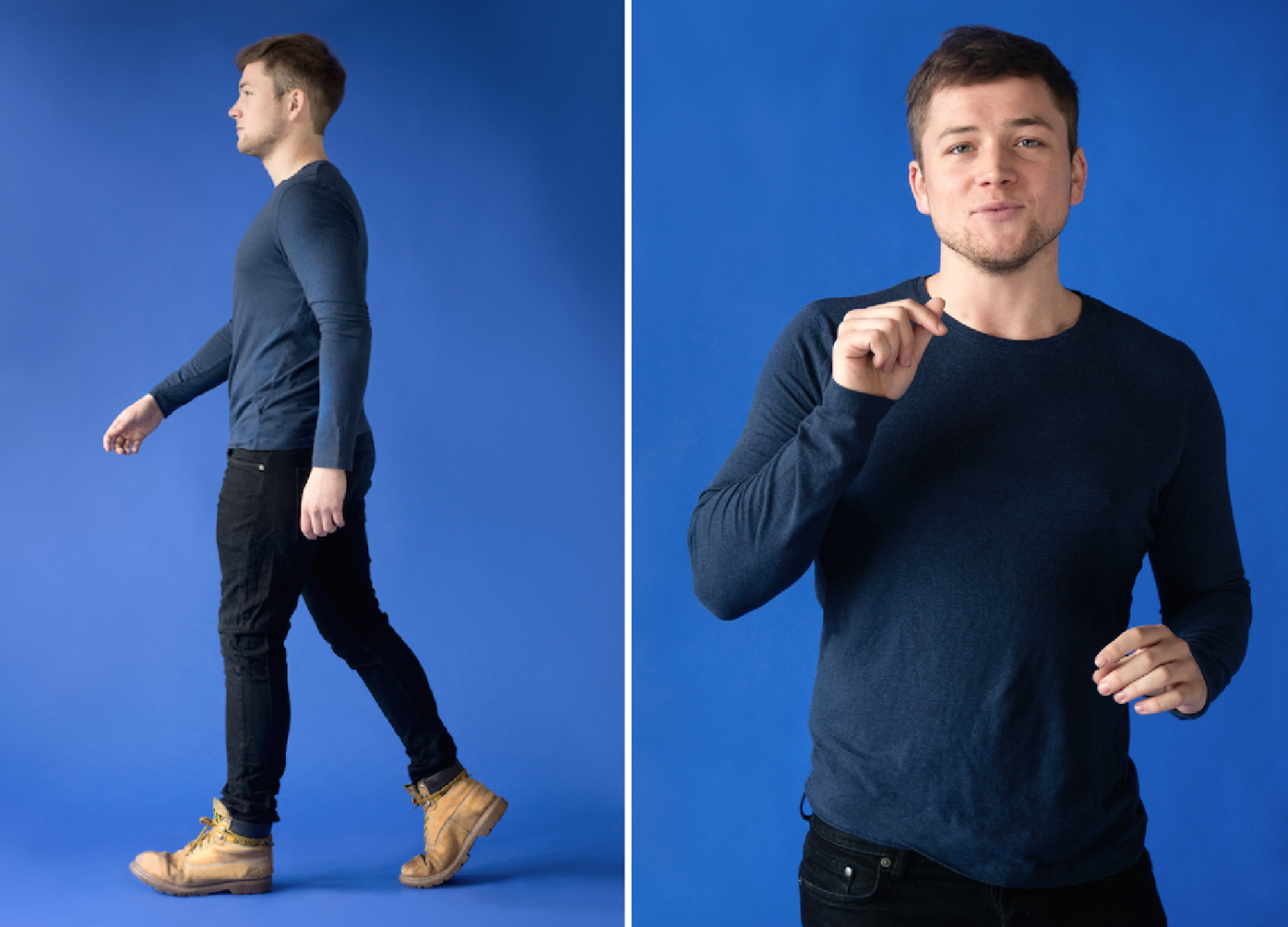 my new plaid pants: Taron Egerton Six Times