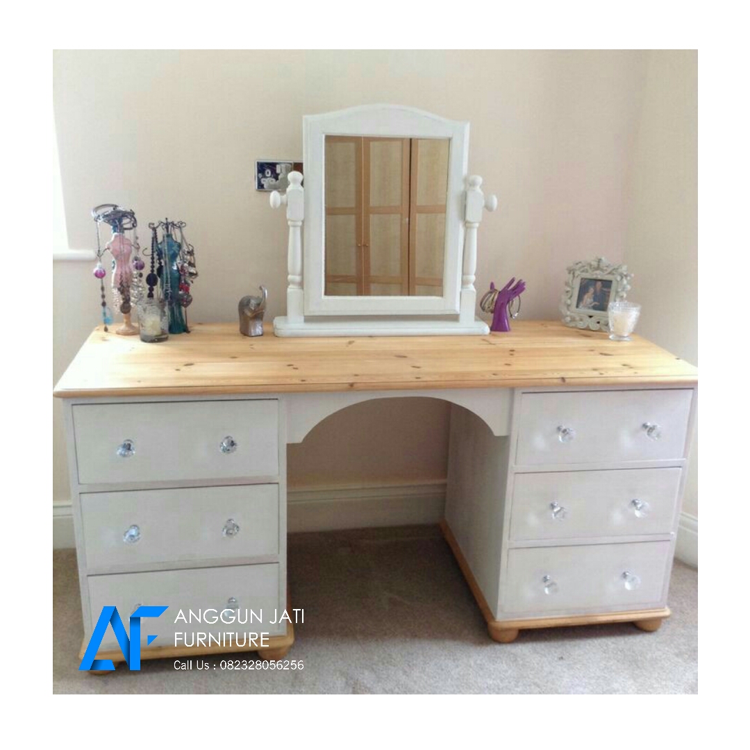 Meja Rias Minimalis Shabby Pink | Meja Rias Pink Modern | MEBEL JEPARA ...