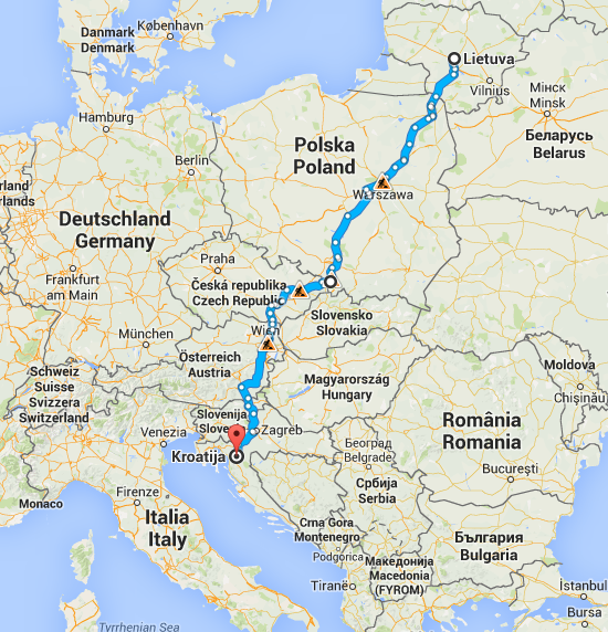 Kelionė automobiliu į Kroatiją / 1 dalis
