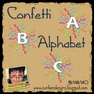 Auntie M Designs: Confetti Alphabet