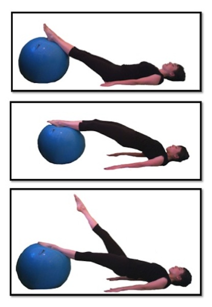 Exercise of the Day: Day 86-Bridge on Ball Single Straight Leg Lifts