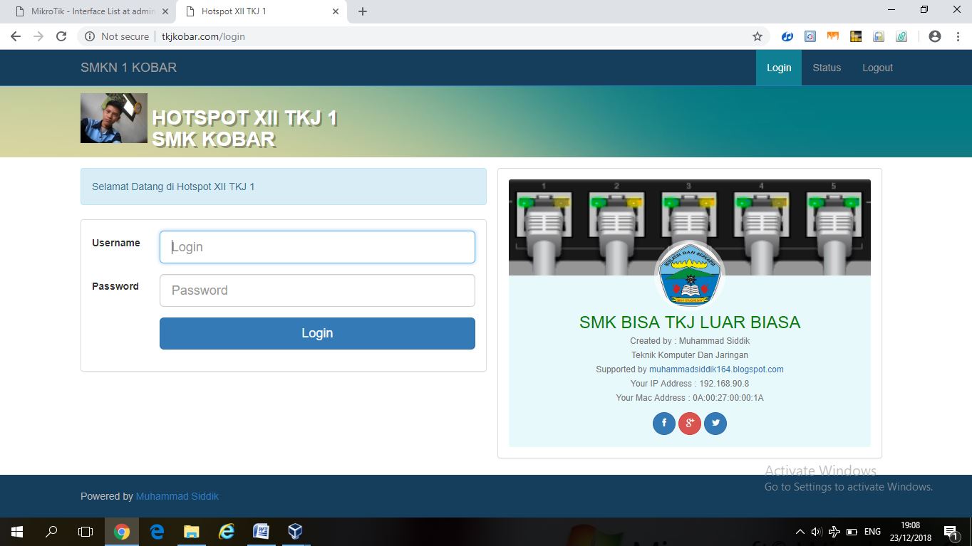Template login mikrotik sekolah - TEKNIK KOMPUTER JARINGAN