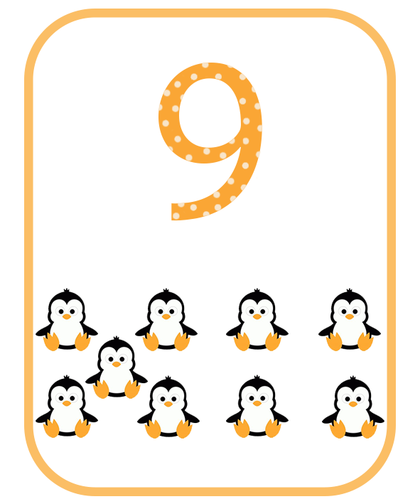 Number 9 flashcard