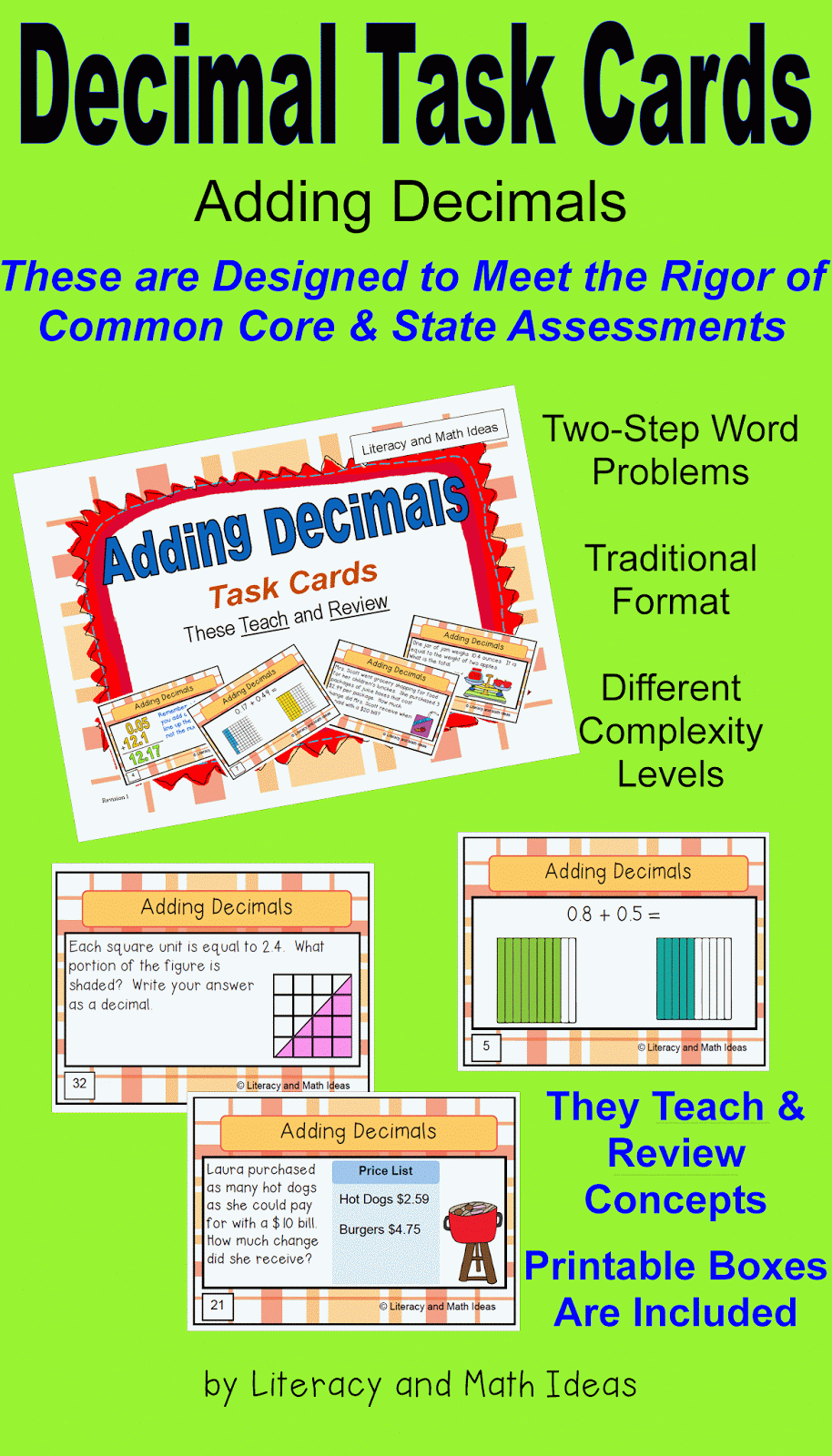 Literacy & Math Ideas: Comparing Decimals