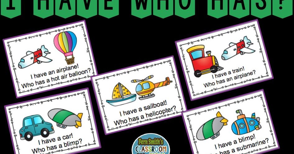 Transportation I Have, Who Has? Cards For Your Classroom - Fern Smith's ...