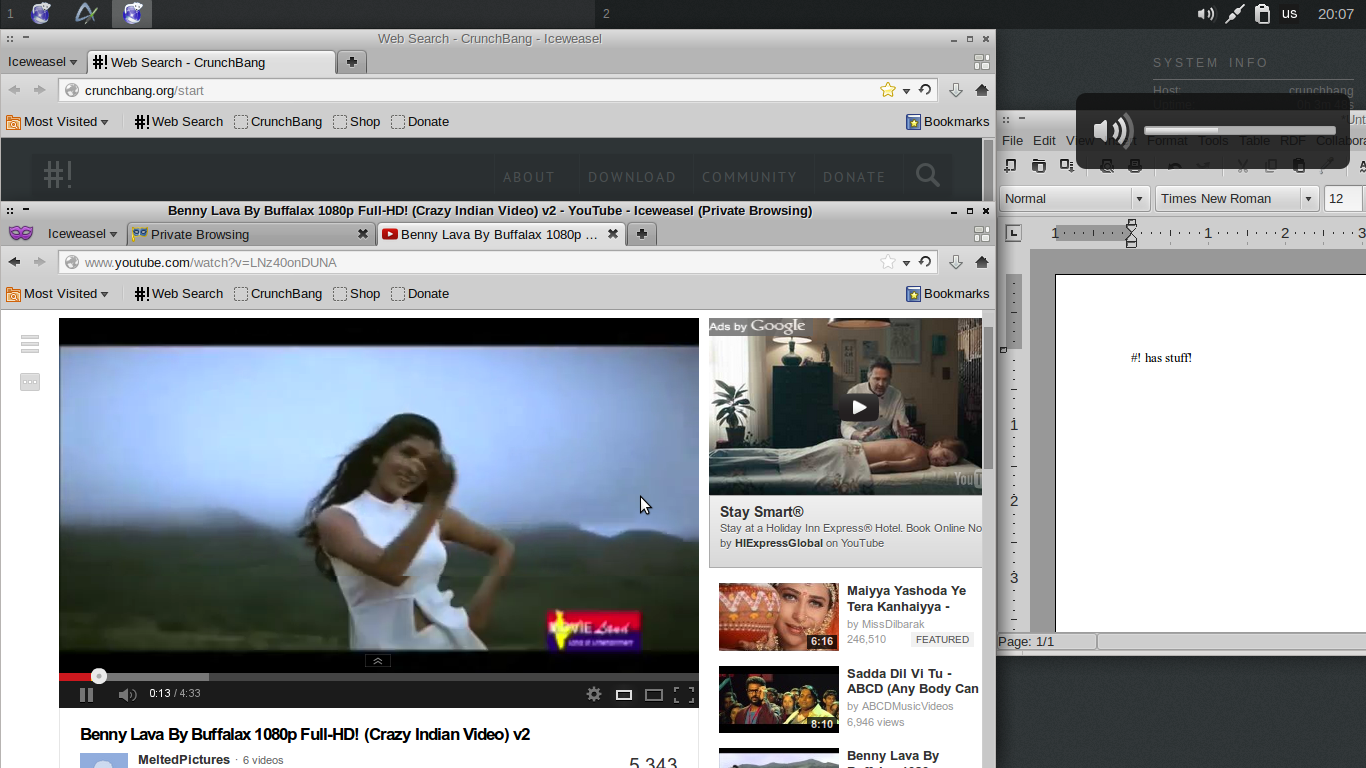 Das U-Blog by Prashanth: Review: CrunchBang ("#!") Linux 11 "Waldorf"