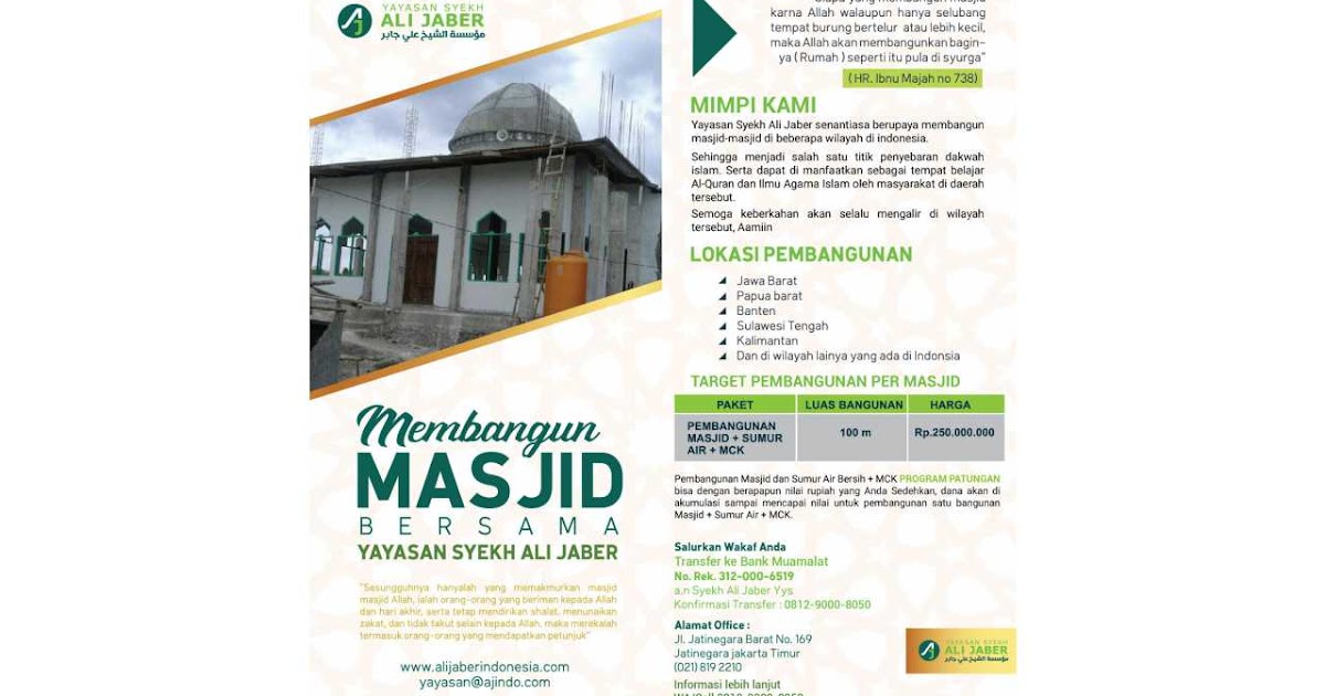 Amal Masjid Program Pembangunan Masjid - Yayasan Syekh Ali Jaber: INFO ...