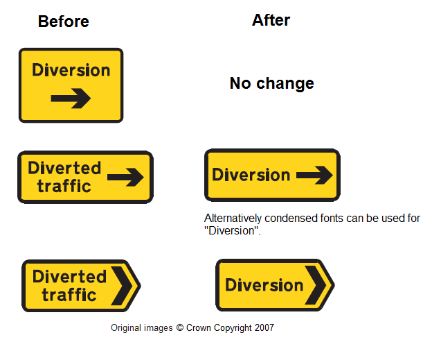 Signage improvements: Diversion and advisory routes | glob on someday