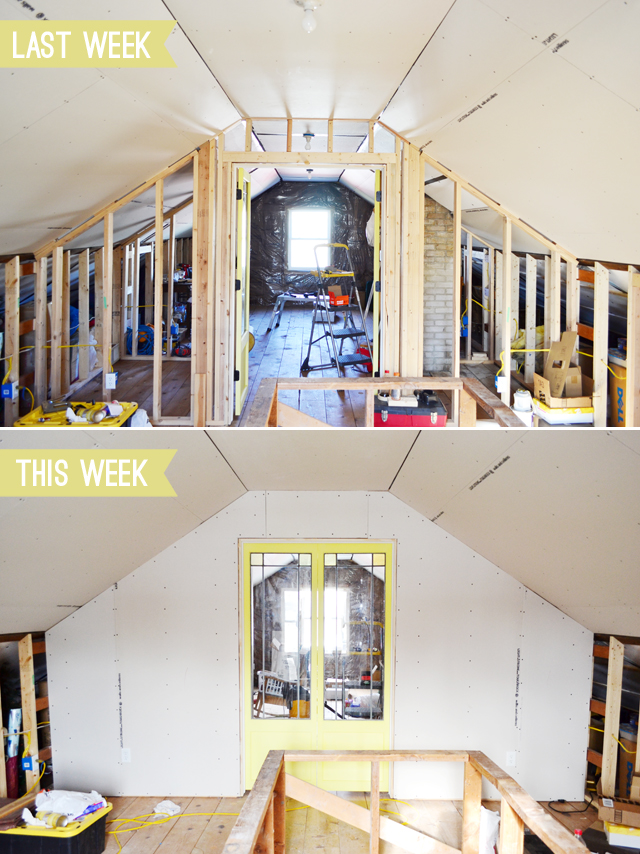 RedBirdBlue: Attic Update 12: Sheetrock {continued...}