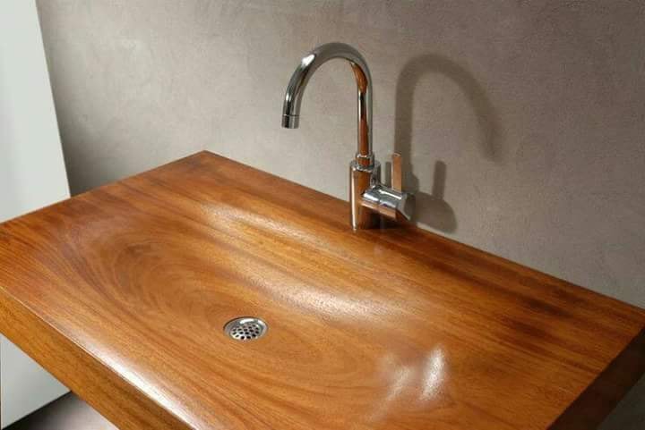 Lavamanos y Vanitorios rústicos hechos de madera