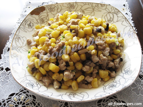 Food Recipes: Stir-fried pork with corn