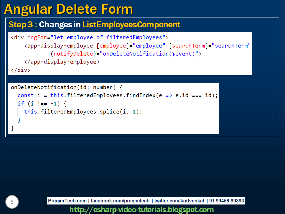 Sql Server Net And C Video Tutorial Angular Delete Form Slides