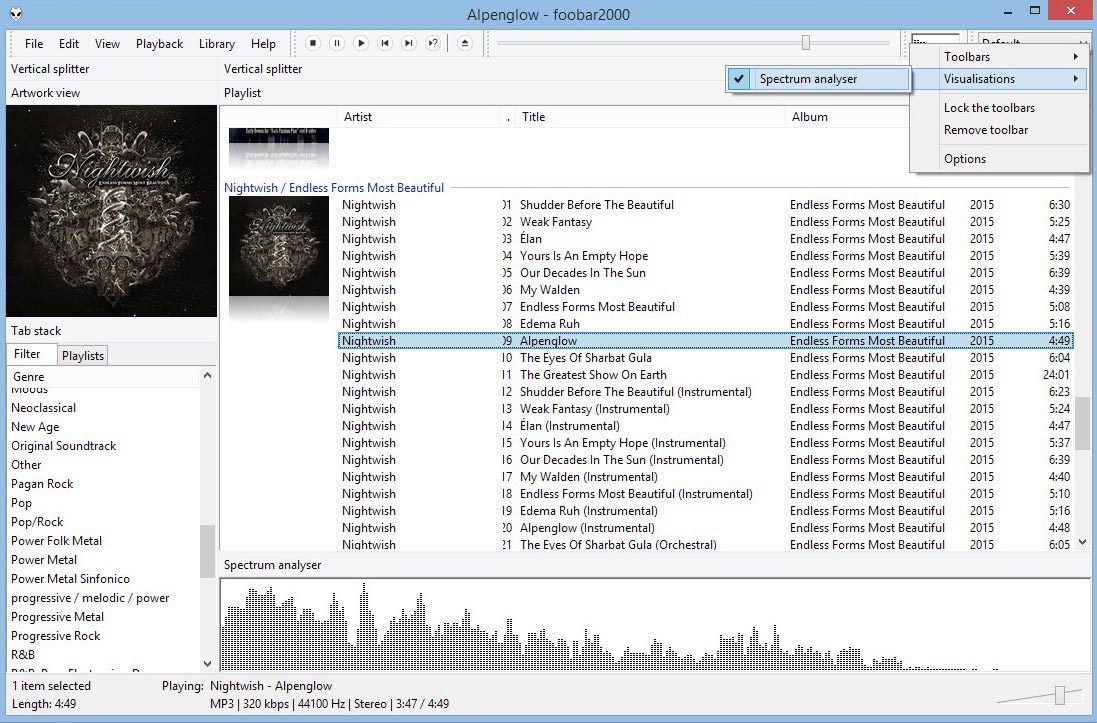 Album list panel foobar2000 как настроить
