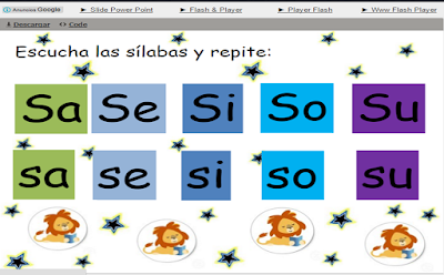 Letra S Silabas Sa Se Si So Su 876
