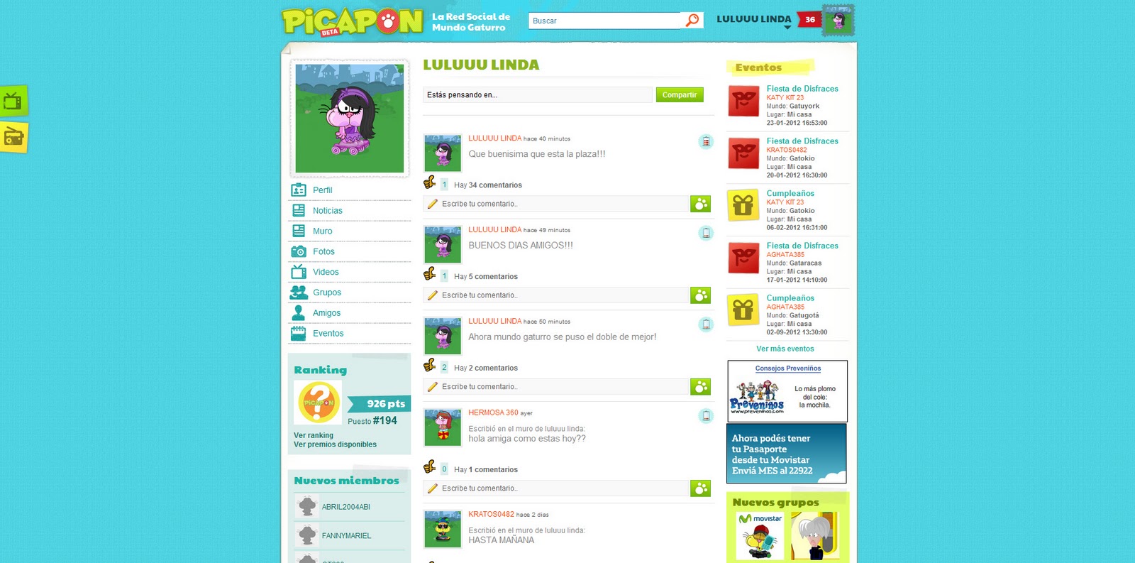 MUNDO GATURRO: PICAPON: La red social de mundo gaturro!