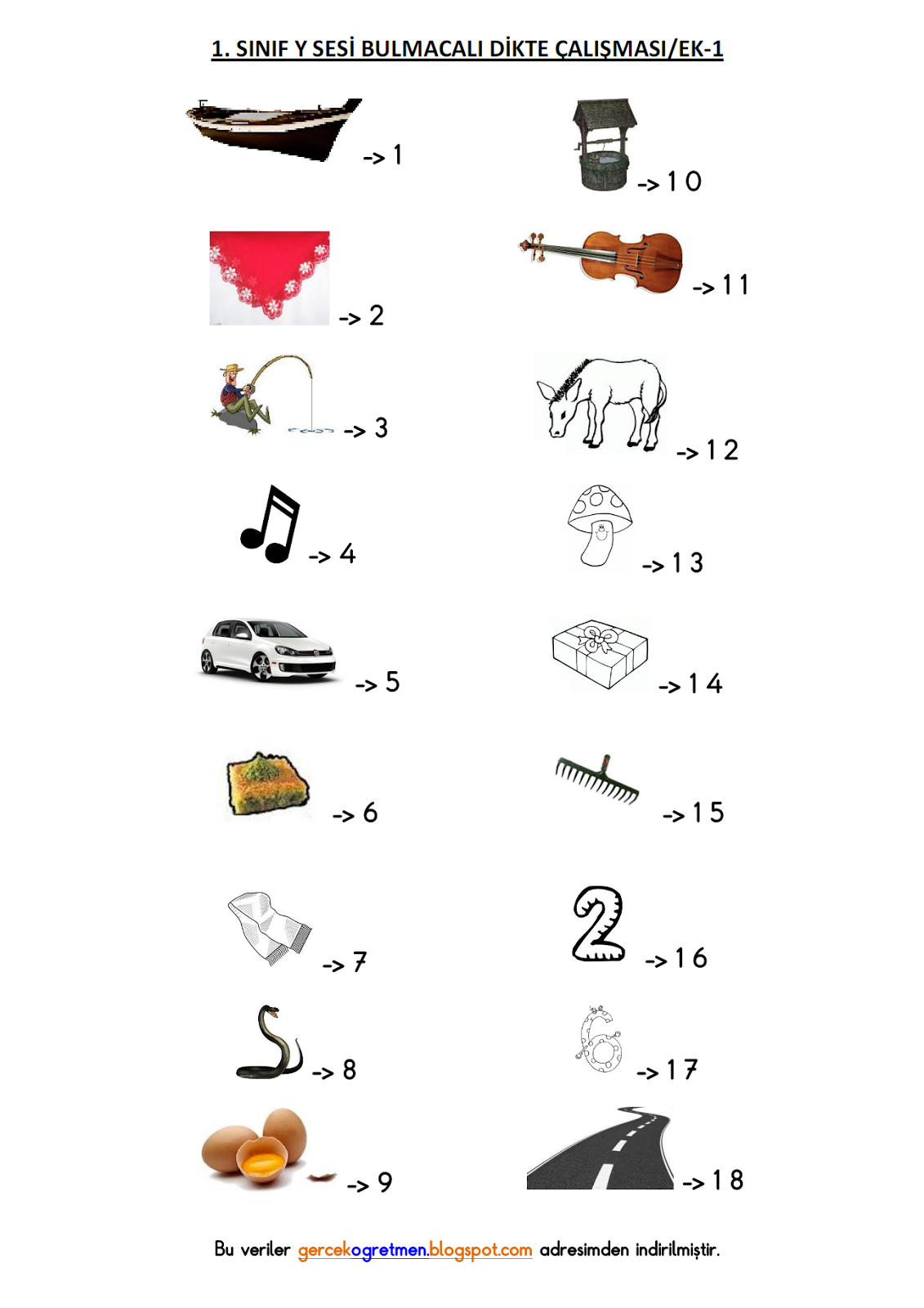 1. Sınıf Bulmaca Etkinlikleri - Gerçek Öğretmen.com