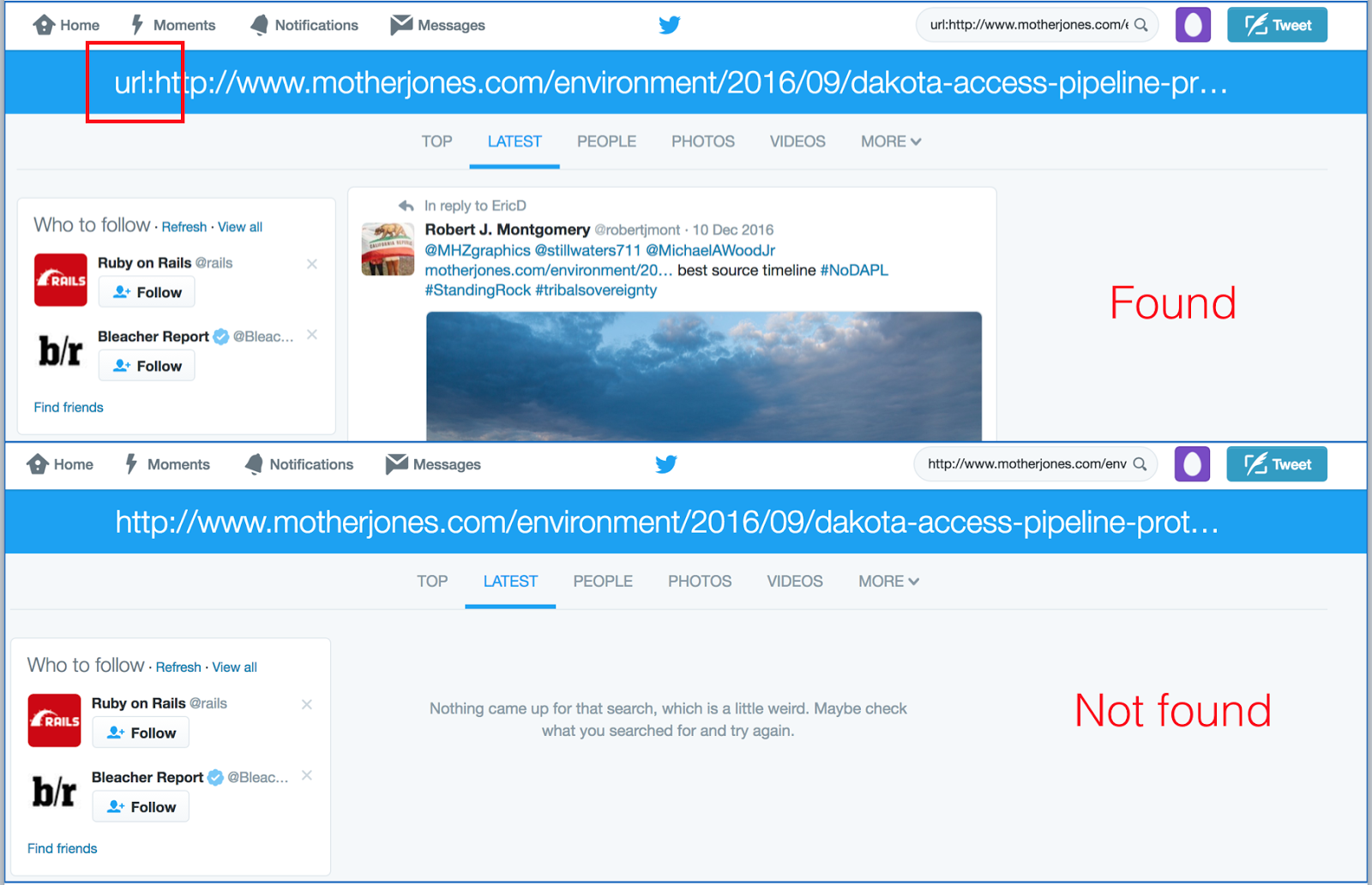 2017-01-23: Finding URLs on Twitter - A simple recommendation