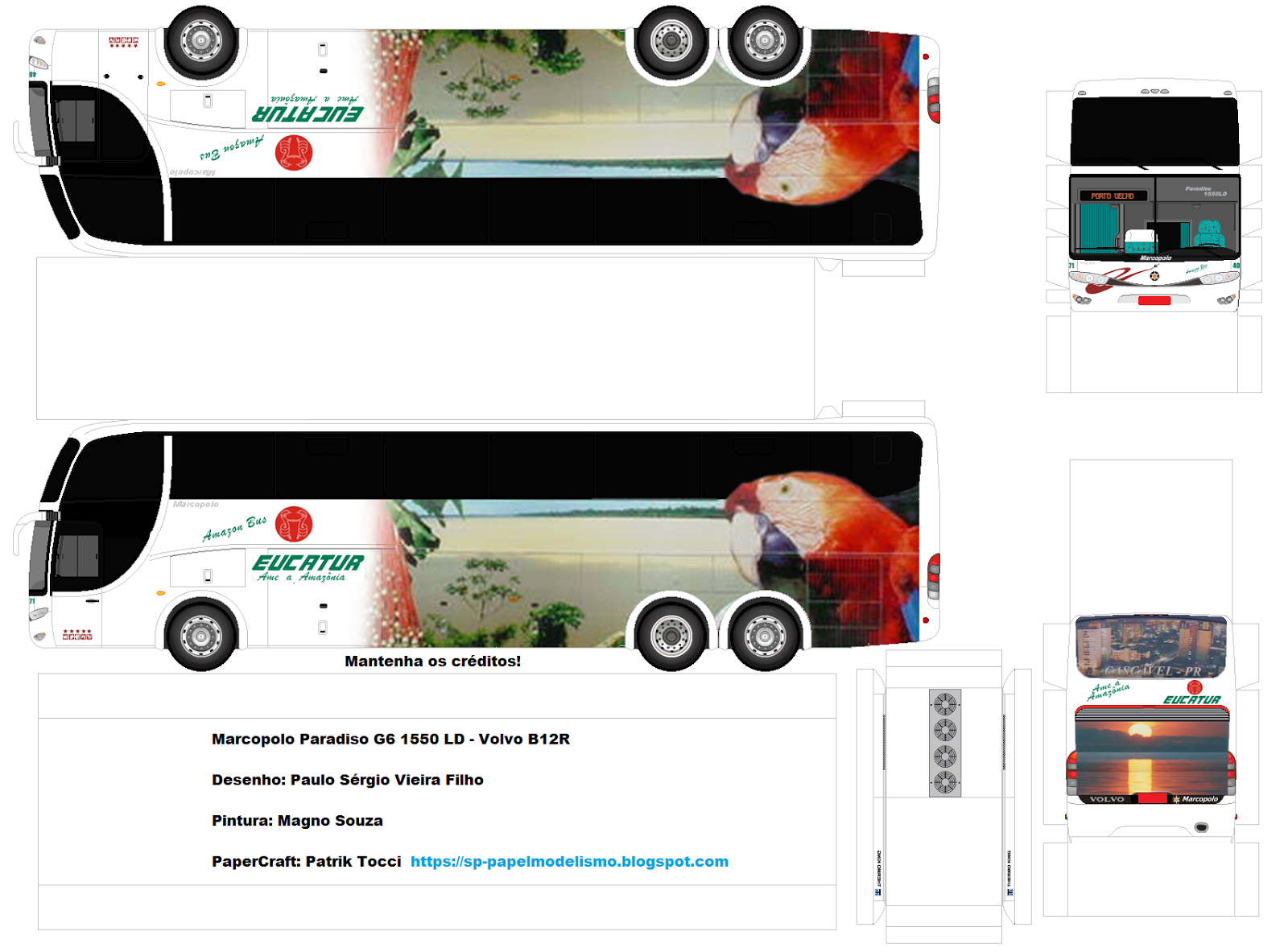 SP. Papel Modelismo: PaperCraft Ônibus Marcopolo Paradiso G6 1550 LD ...