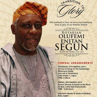 Entyna's world: Femi Segun, Yeni Kuti's ex-husband buried in Lagos
