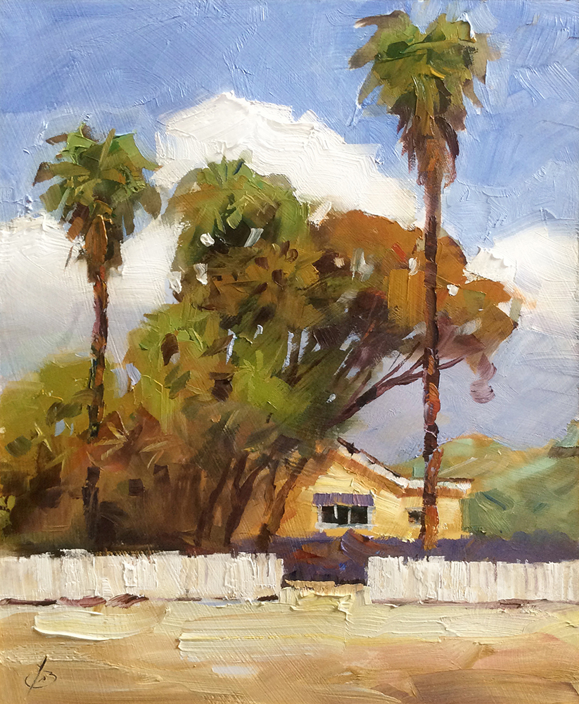 TOM BROWN FINE ART: CRYSTAL COVE YELLOW HOUSE by TOM BROWN