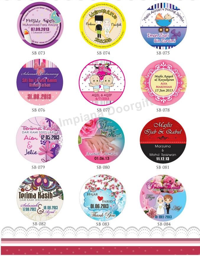 Door Gift For All Reason: STICKER DOORGIFT